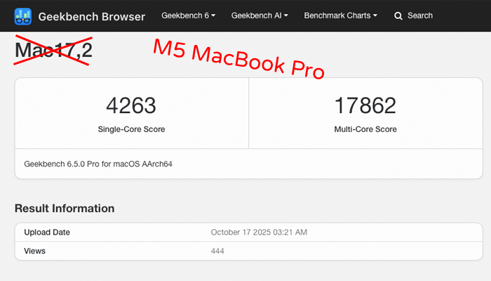 M5 MacBook Pro 14" Benchmarks - Low End MacLow End Mac
