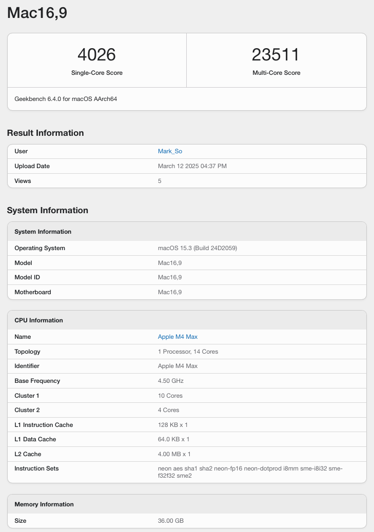 Mac Studio M4 Max Benchmarks - Low End MacLow End Mac